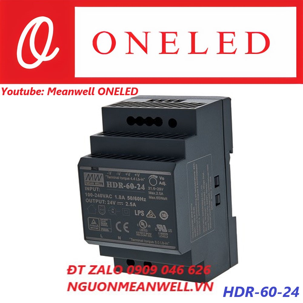 Nguồn Meanwell HDR-60-24 - Nguồn Meanwell 0909046626 - Meanwell Việt ...