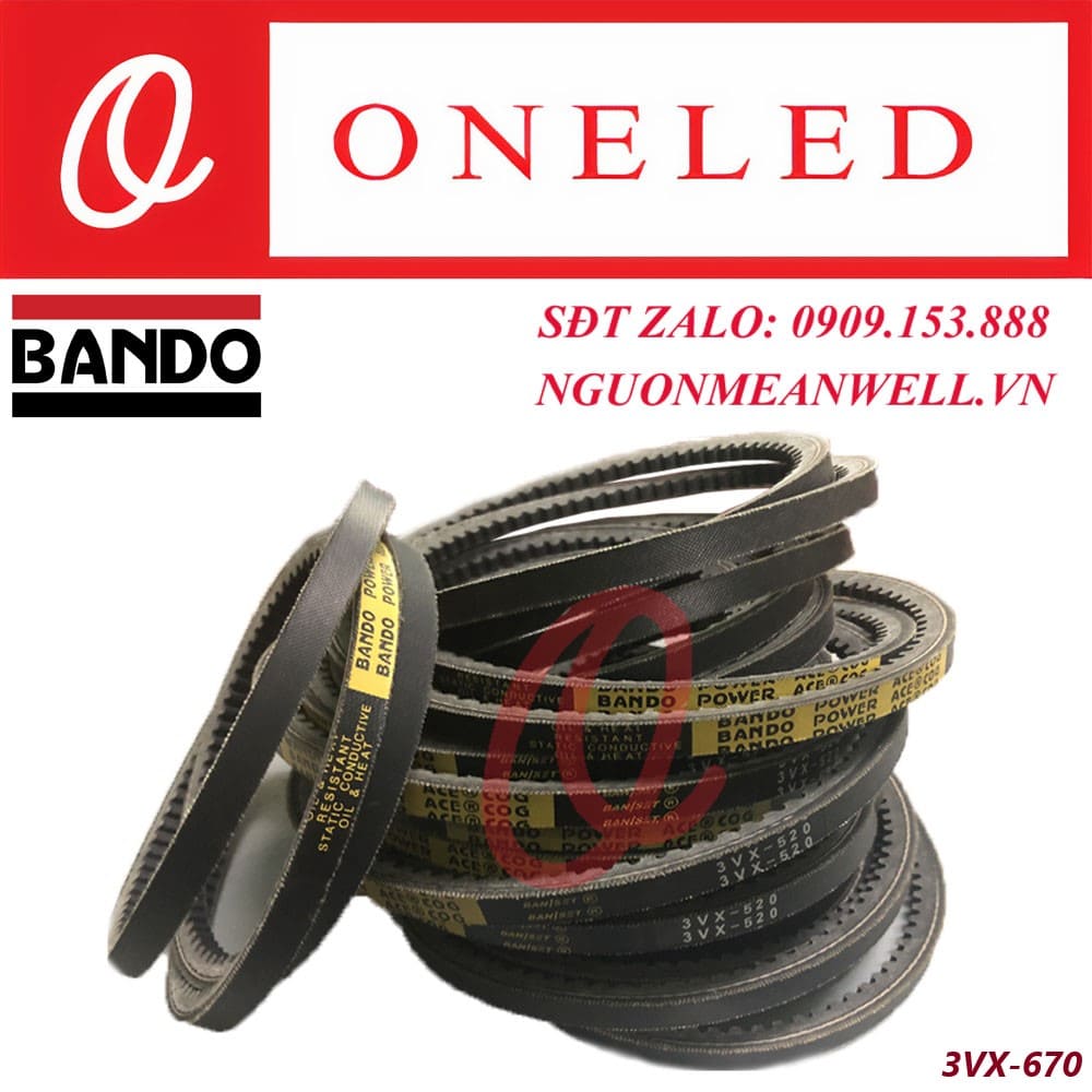 Dây Curoa BANDO 3VX 670 - 0909153888 Contitech Mitsusumi gates